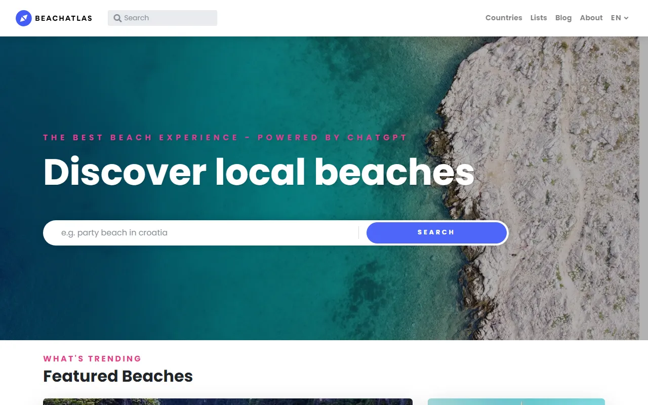 Discover the best local beach experience. | Random AI Product