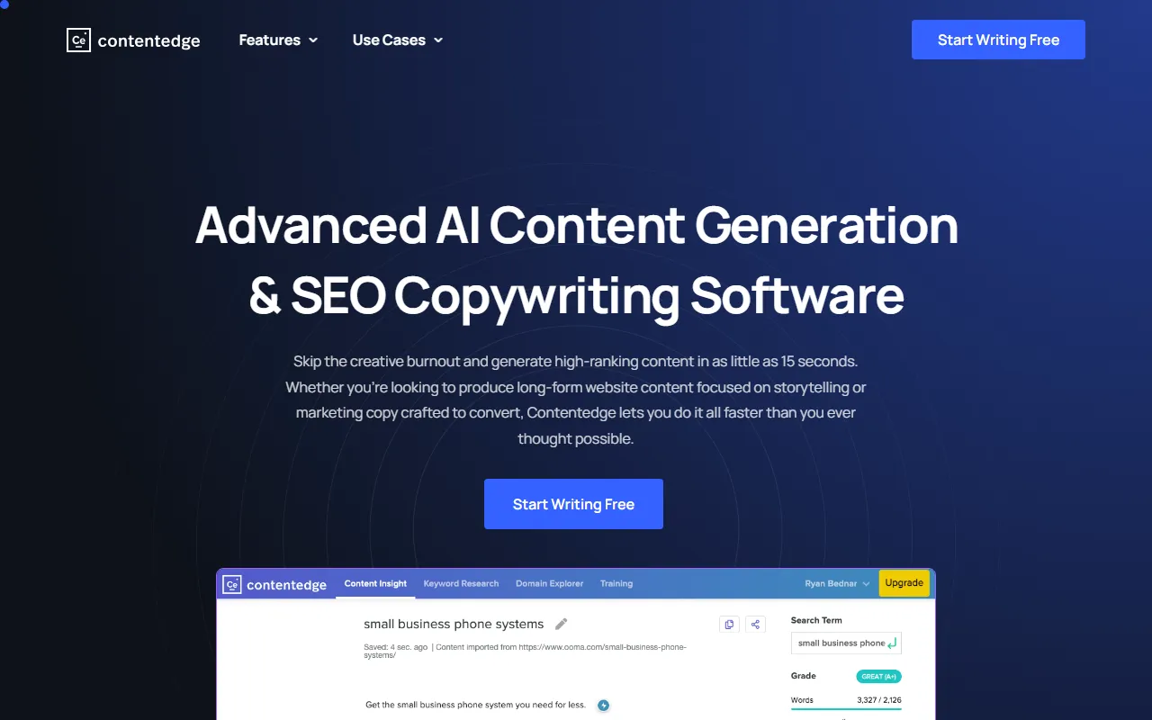 Advanced AI Content Generation & Seo Copywriting Software. | Random AI ...