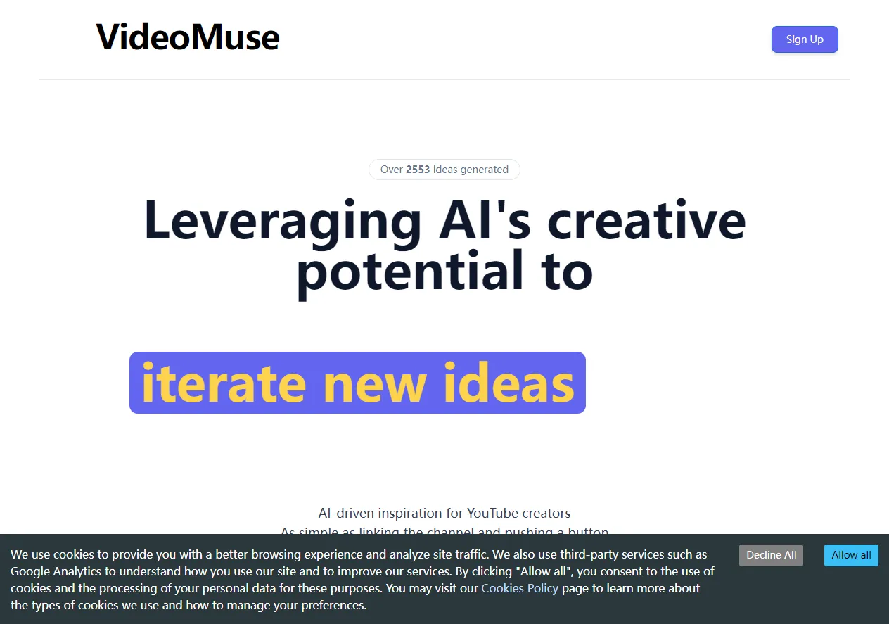 Generate Fresh Video Ideas Effortlessly by Simply Pasting Your Channel ...