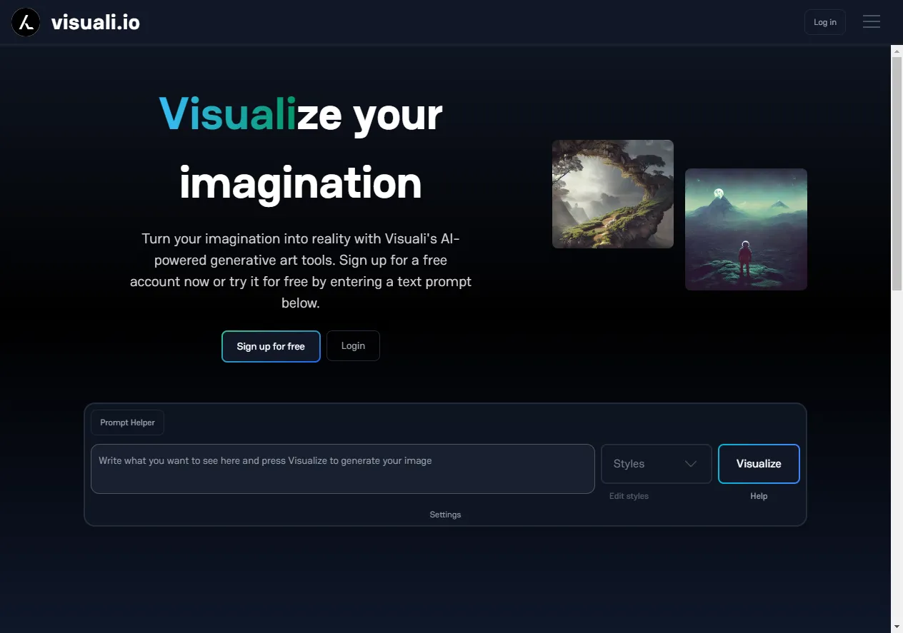 Visuali - Visualize your imagination - AI image generation made easy ...