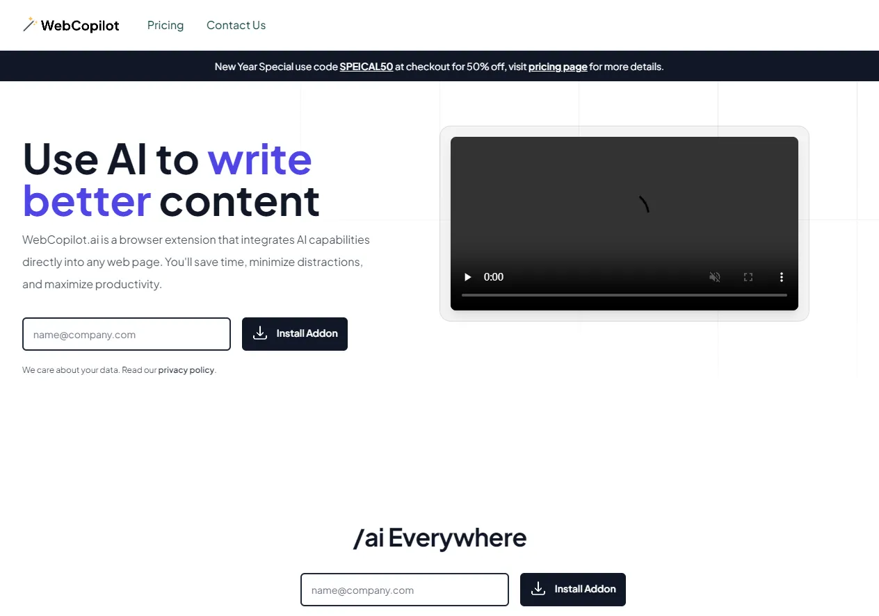 Webcopilot.Co ~ Notion AI Writing Assistant. | Random AI Product
